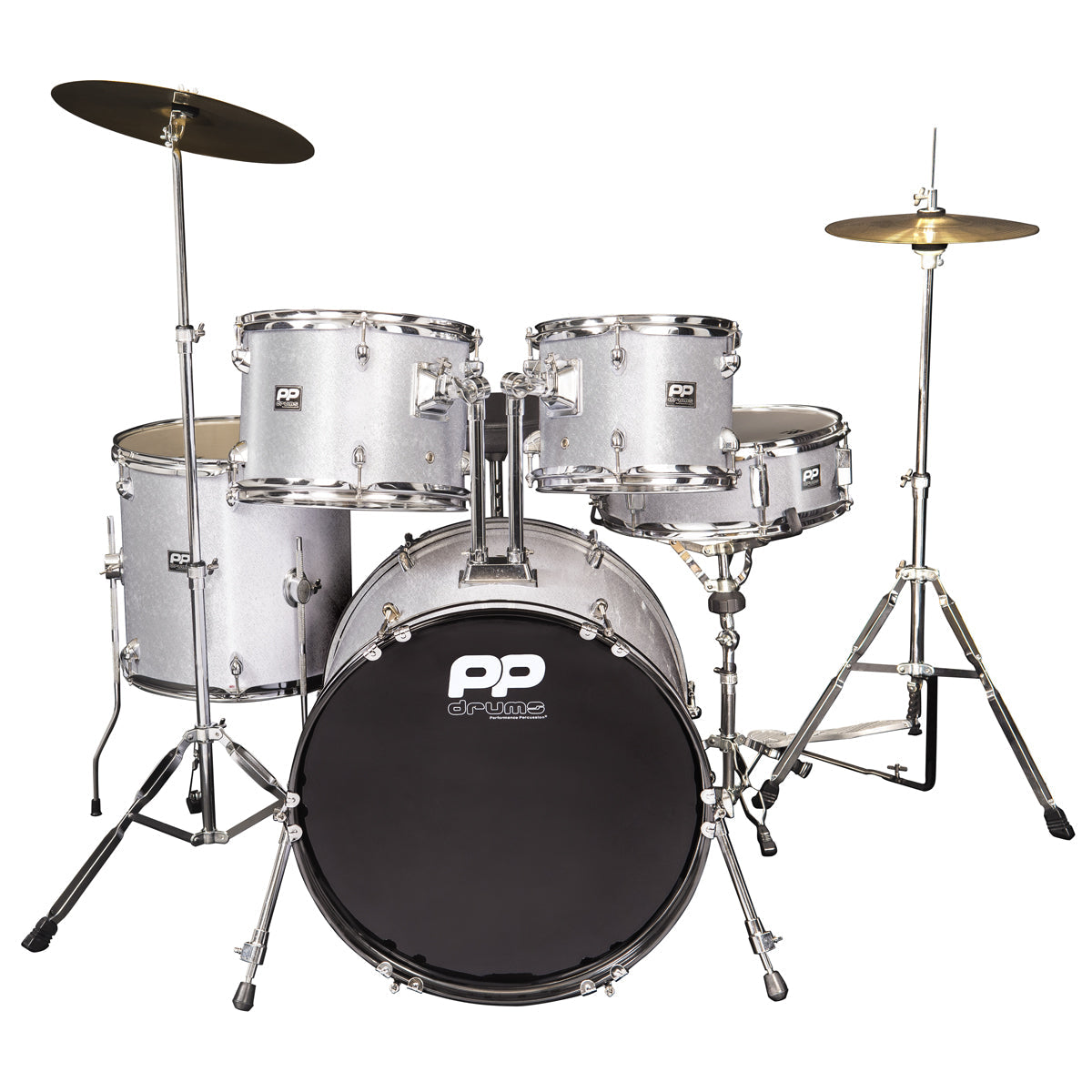 PP Drums 5pc Fusion Drum Kit - Silver – Alegree