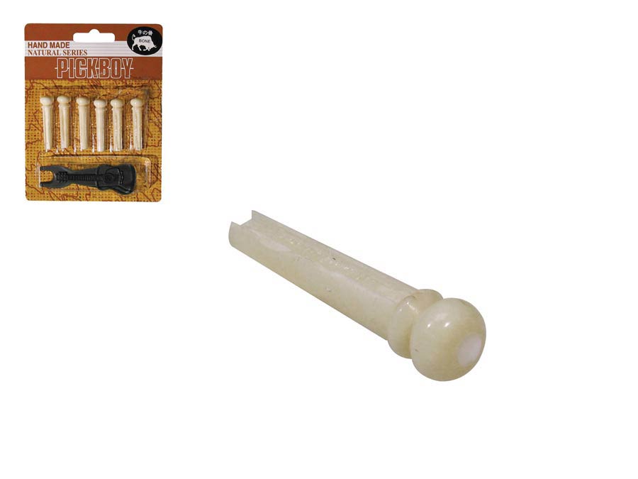 Bridge pins, with extractor, 6-pack, bone – Alegree