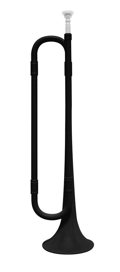 bugle trumpet, plastic, length 50cm, black body and white mo – Alegree